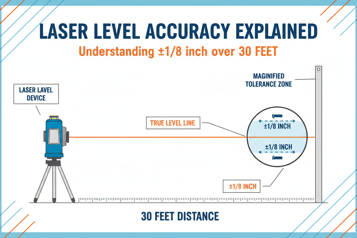 Laser Level: Understanding ±1/8" at 30 ft Accuracy – Kiprim