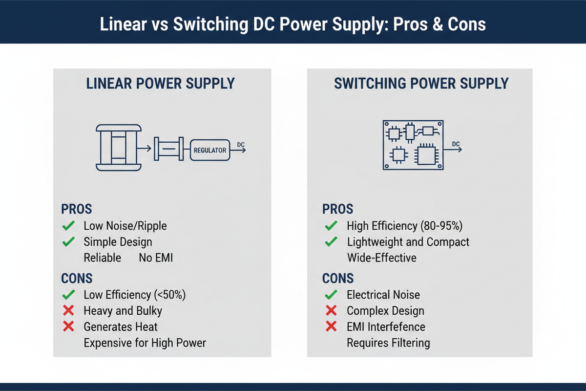 DC Power Supply Linear vs Switching: Pros & Cons – Kiprim